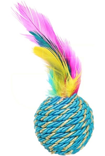 Mio Kediler Için Tüylü Hasır Top Kedi Oyuncağı 4 cm