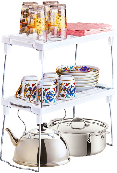 Ferhome Dolap Içi Raf Düzenleyici Mutfak Masası Tezgah Üstü Organizer