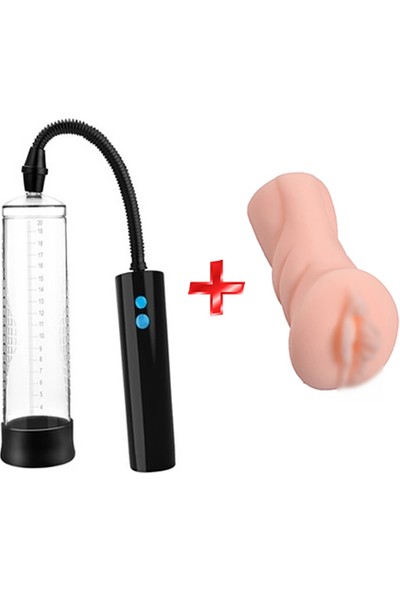 Lovetoy Man Otomatik 22 Cm Usb Şarjlı Penis Pompası + Vajina Mastürbatör