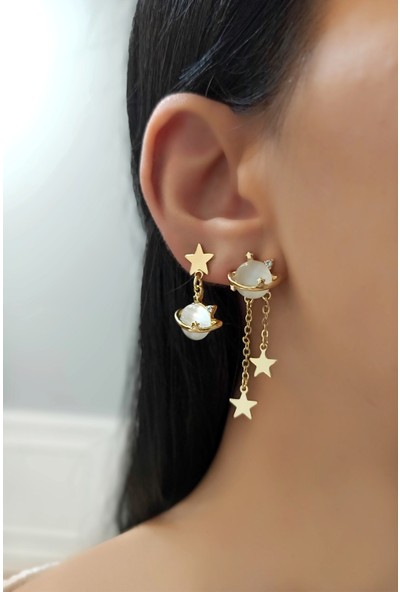 ÇLK Accessories Sedefli Satürn Küpe TRKÜPE3928 B33503 ÇLK Accessories Sedefli Satürn Küpe TRKÜPE3928 B33503