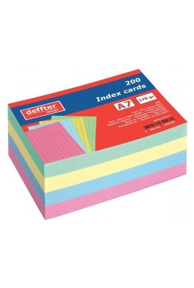 Deffter A7 Çizgili Index Kartı 4 Renk Deffter A7 Çizgili Index Kartı 4 Renk