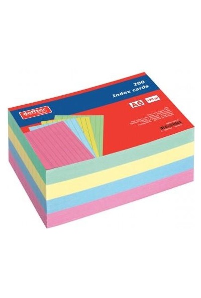 Deffter A6 Çizgili Index Kartı 4 Renk Deffter A6 Çizgili Index Kartı 4 Renk