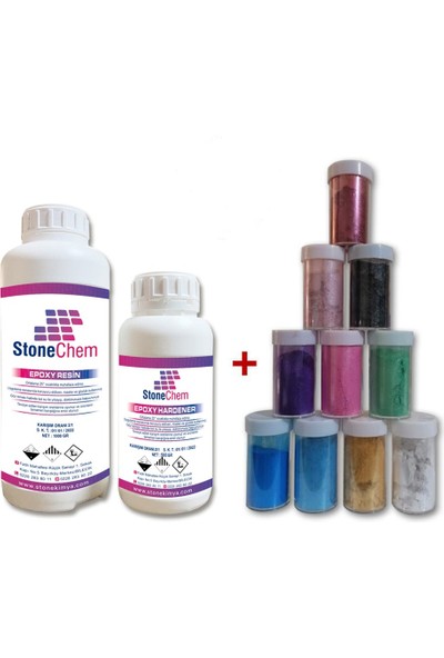 Ultra Şeffaf Epoksi 1,5 kg + Epoksi Pigmen 10 Renk