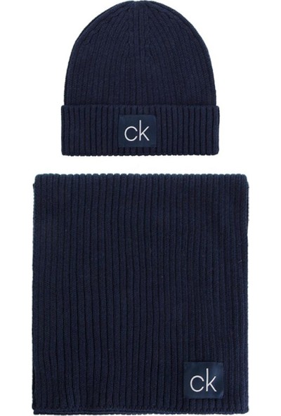 Calvin Klein Erkek Calvin Klein Basic Rib Erkek Atkı ve Bere Takımı K50K504107