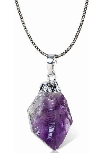 ByKolyeucum Ham Işlenmemiş Doğal Ametist Taşı Kolye KLCKL0128 ByKolyeucum Ham Işlenmemiş Doğal Ametist Taşı Kolye KLCKL0128