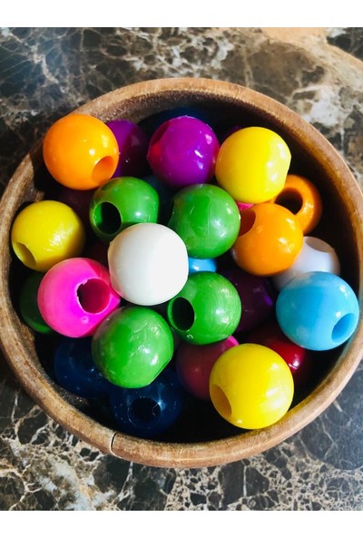 İzmir Bitpazarı Karışık Renkli Plastik Boncuk - 100 Gram - 30 Adet - 19 cm - İzmir Bitpazarı Karışık Renkli Plastik Boncuk - 100 Gram - 30 Adet - 19 cm -