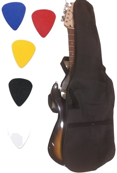 Pongee Elektro Gitar Kılıfı Su Geçirmez Tafeta Kumaştan + 5 Adet Pena