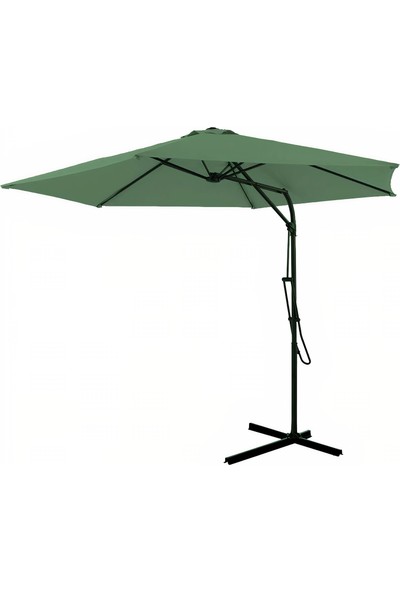 Gunbo Home 3x3 mt Yeşil Şemsiye 50 + Uv Koruma Suya Dayanıklı Otomatik Bahçe Şemsiyesi