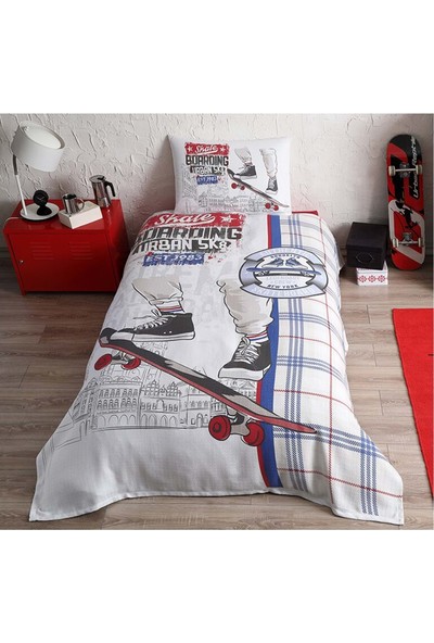 Özdilek Ranforce Skate Bej Tek Kişilik Pike Takımı