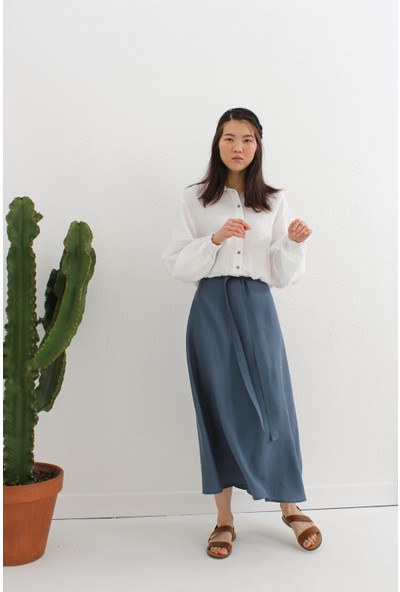 ALLDAY Kuşgözü Detaylı Tensel Kloş Etek