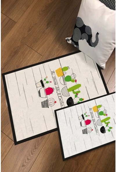 Cappio Banyo Paspası-Kaktüs & Yazılı Desen