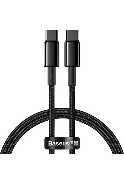 Baseus Tungsten Gold PD 100 W Şarj Kablosu USB C To USB C Kablo 2 Metre CATWJ-A01 Baseus Tungsten Gold PD 100 W Şarj Kablosu USB C To USB C Kablo 2 Metre CATWJ-A01