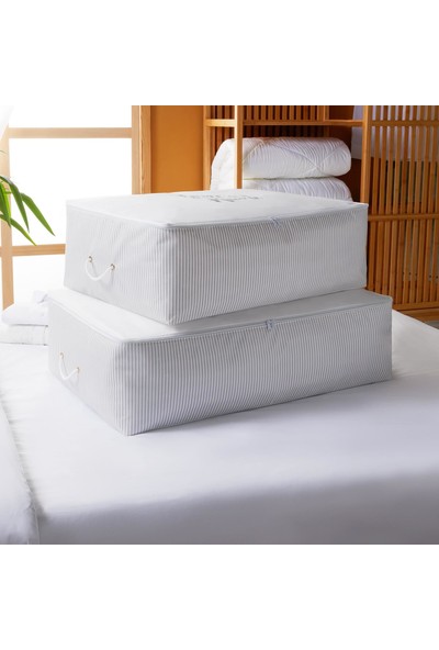 Ocean Home 2'li Gri Çizgili Baza Altı Hurç Seti Ocean Home 2'li Gri Çizgili Baza Altı Hurç Seti