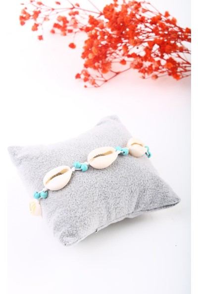 Bijuhome Soobepark Deniz Kabuğu Figürlü Mavi Boncuklu Kadın Bileklik