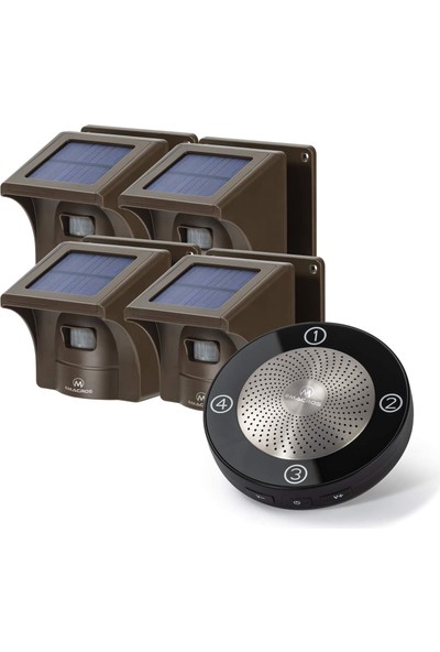 Emacros Hareket Sensörlü Güneş Enerji Dış Mekan Alarmı (4'lü Paket)