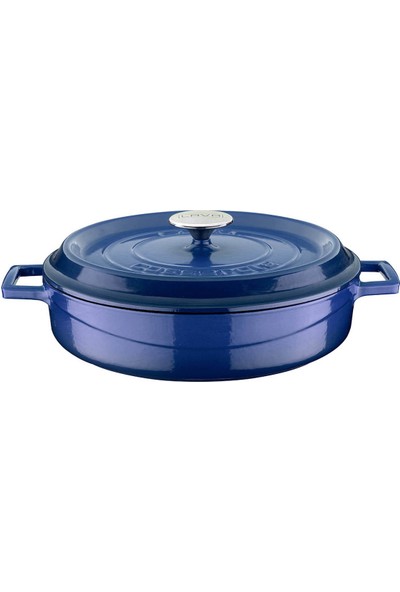 Lava Döküm Yayvan Tencere Trendy Kapak - Çap 28 cm - Mavi Lava Döküm Yayvan Tencere Trendy Kapak - Çap 28 cm - Mavi