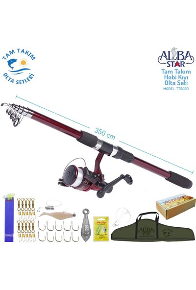 Albastar Tam Takım Hobi Kıyı Olta Seti - 360cm Kamışla - TTS020 Albastar Tam Takım Hobi Kıyı Olta Seti - 360cm Kamışla - TTS020
