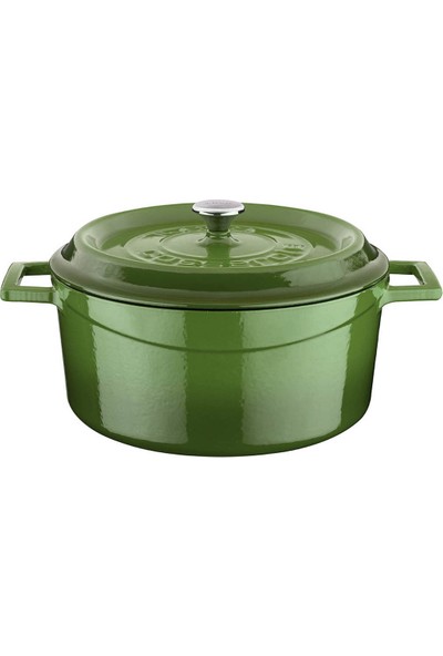 Lava Döküm Yuvarlak Tencere Trendy Kapak - Çap 24 cm - Yeşil Lava Döküm Yuvarlak Tencere Trendy Kapak - Çap 24 cm - Yeşil