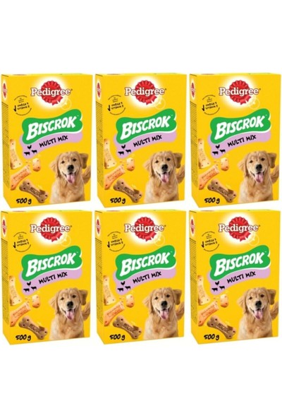Pedigree Biscrok Multi Mix Köpek Ödül Bisküvisi 500 gr x 6 Adet Pedigree Biscrok Multi Mix Köpek Ödül Bisküvisi 500 gr x 6 Adet