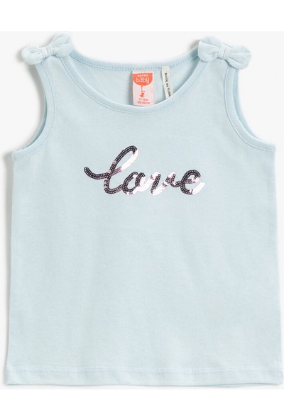 Koton Kız Bebek Sloganlı Atlet Pullu Koton Kız Bebek Sloganlı Atlet Pullu
