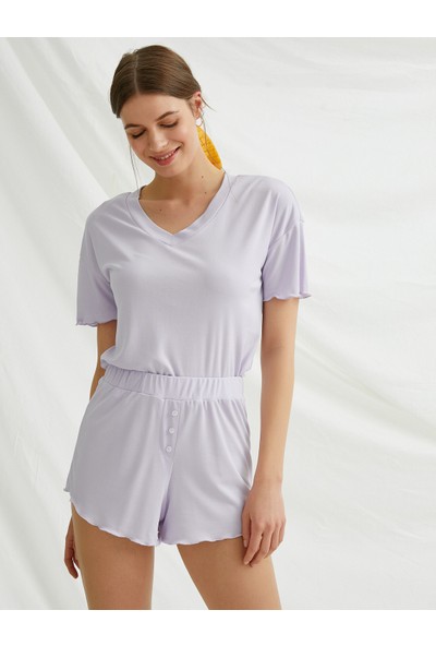 Koton Respect Life Yasama Saygi - Dügmeli Şort