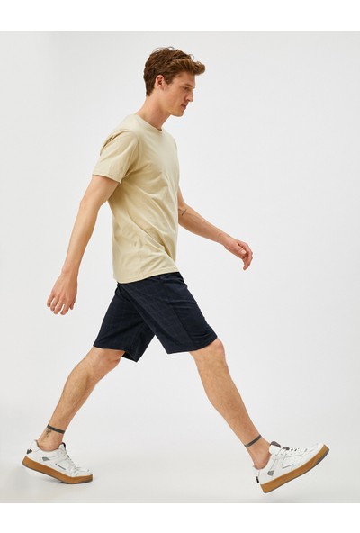 Koton Erkek Kareli Şort Belden Bağlamalı Pamuklu