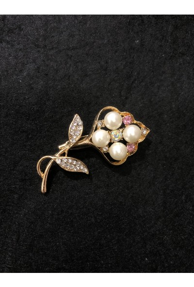 Sanat Bujiteri Inci ve Renkli Taşlı Broş Sanat Bujiteri Inci ve Renkli Taşlı Broş