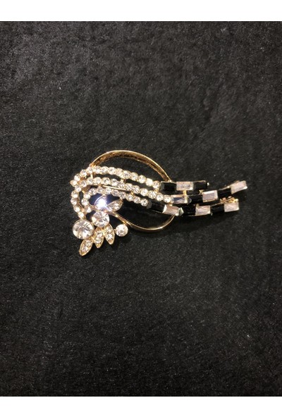 Sanat Bujiteri Siyah ve Beyaz Taşlı Broş Sanat Bujiteri Siyah ve Beyaz Taşlı Broş