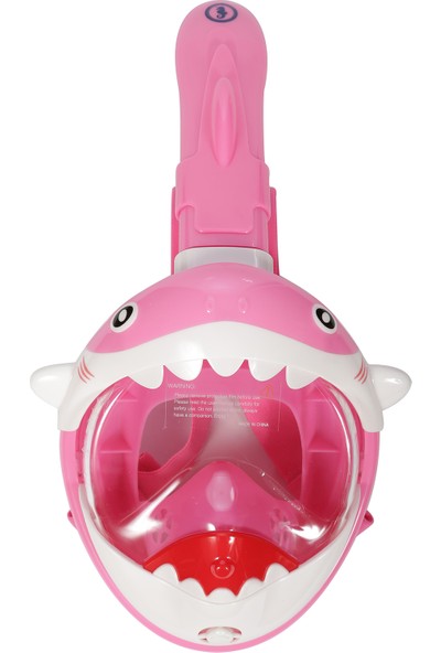 Swim Foam Shark Pembe Sualtı Çocuk Tam Yüz Şnorkel Full Face