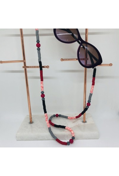 Sibelya Renkli Fimo Gözlük ve Telefon Askısı Ipi