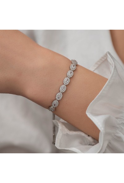 CHIC TOUCH Zirkon Taşlı Gümüş Bileklik