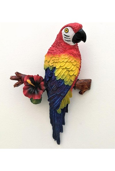 Bimbambom Renkli Papağan Duvar Süsü, Dalda Duran Dekoratif Papağan