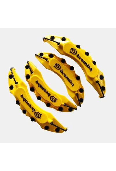Nokta Seat Leon Uyumlu Fren Disk Kaliper Kapağı 4lü Set Yağ Hortumlu Sarı