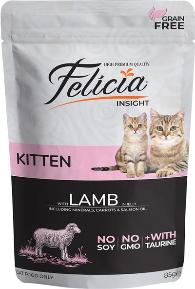 Felicia Tahılsız Kuzulu Yavru Kedi Yaş Maması 85 gr