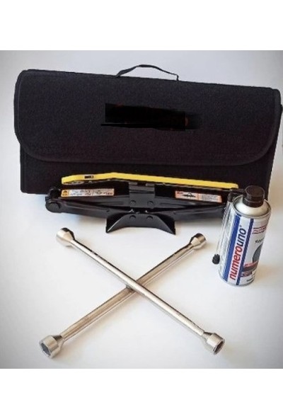 Redno Oto Araç Stepne Seti-Lastik Kiti-Kriko-Bijon Anahtarı-Çanta-Lastik Spreyi Set Redno Oto Araç Stepne Seti-Lastik Kiti-Kriko-Bijon Anahtarı-Çanta-Lastik Spreyi Set