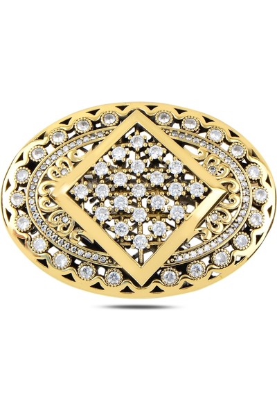 Gümüşhane Silver Zirkon Taşlı Otantik Broş