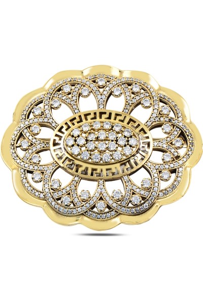 Gümüşhane Silver Zirkon Taşlı Otantik Broş