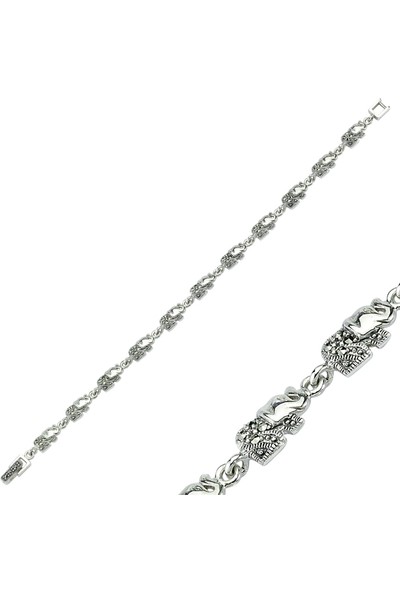 Gümüşhane Silver Markazit Taşlı Fil Bileklik