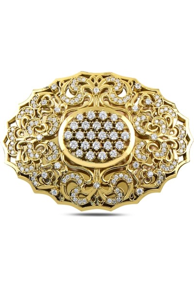 Gümüşhane Silver Zirkon Taşlı Otantik Broş