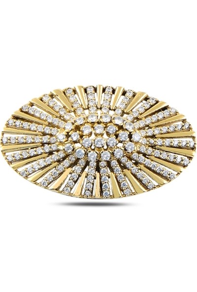 Gümüşhane Silver Zirkon Taşlı Otantik Broş