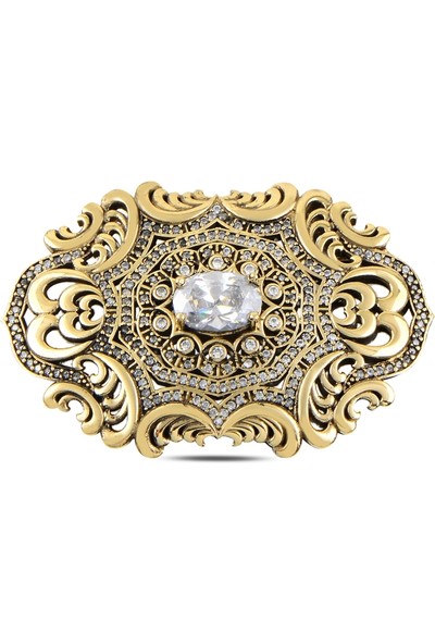 Gümüşhane Silver Zirkon Taşlı Otantik Broş