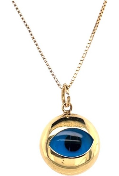 Berk Mücevherat Nazar Boncuklu 14 Ayar Altın Kolye