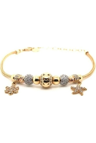 Berk Mücevherat Charmlı 14 Ayar Altın Bileklik