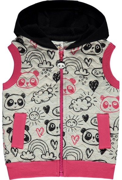 Civil Baby Kız Bebek Kapüşonlu Yelek 6-18 Ay Fuşya