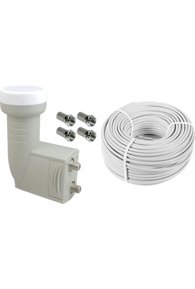 Rewel Ramtech Çiftli Lnb 25 Metre Anten Kablosu 4 Adet Gümüş F Konnektör 140022 Rewel Ramtech Çiftli Lnb 25 Metre Anten Kablosu 4 Adet Gümüş F Konnektör 140022