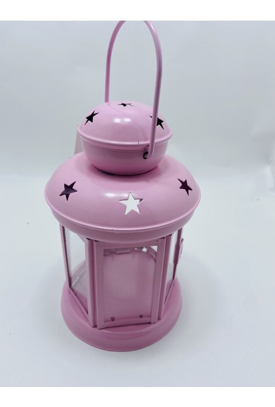 Myk Hediyelik Dekoratif Fener Mumluk Camlı Metal