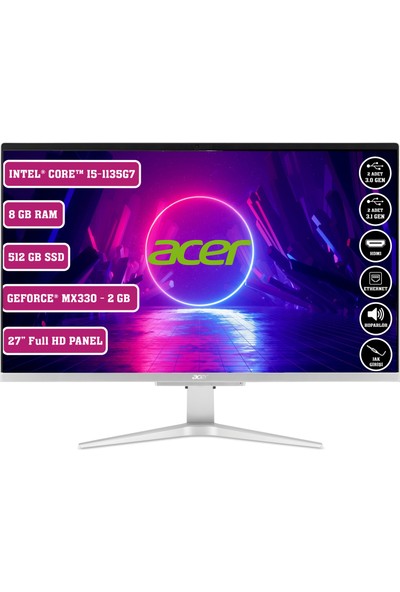 Acer Aspire C27-1655 Intel Core I5 1135G7 8gb 512GB SSD MX330 Freedos 27 Acer Aspire C27-1655 Intel Core I5 1135G7 8gb 512GB SSD MX330 Freedos 27