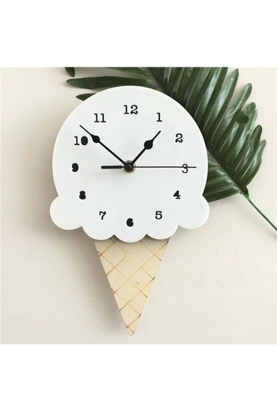 MOD Çocuk Odası Dondurma Temalı Duvar Saati Beyaz MOD Çocuk Odası Dondurma Temalı Duvar Saati Beyaz