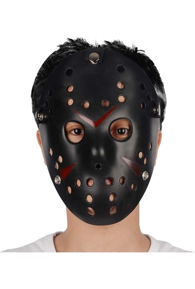 Samur Siyah Renk Kırmızı Çizgili Jason Maskesi Hannibal Maskesi Samur Siyah Renk Kırmızı Çizgili Jason Maskesi Hannibal Maskesi