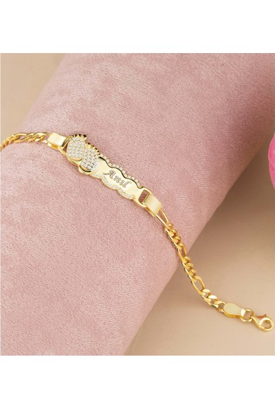 Else Silver Figaro Zincirli Ayaklar Gümüş Isimli Çocuk Künyesi